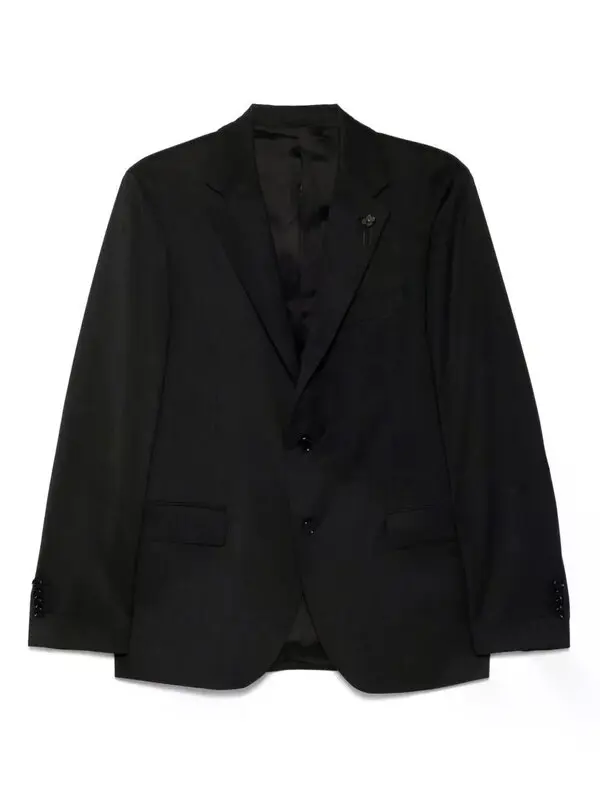 LARDINI Single-breasted Blazer - Black