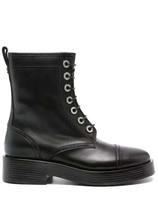 Casadei Calf Leather Combat Boots