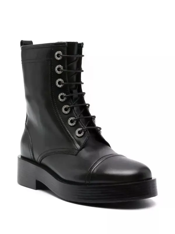 Casadei Calf Leather Combat Boots