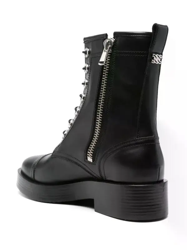 Casadei Calf Leather Combat Boots