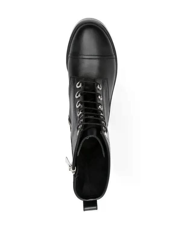 Casadei Calf Leather Combat Boots