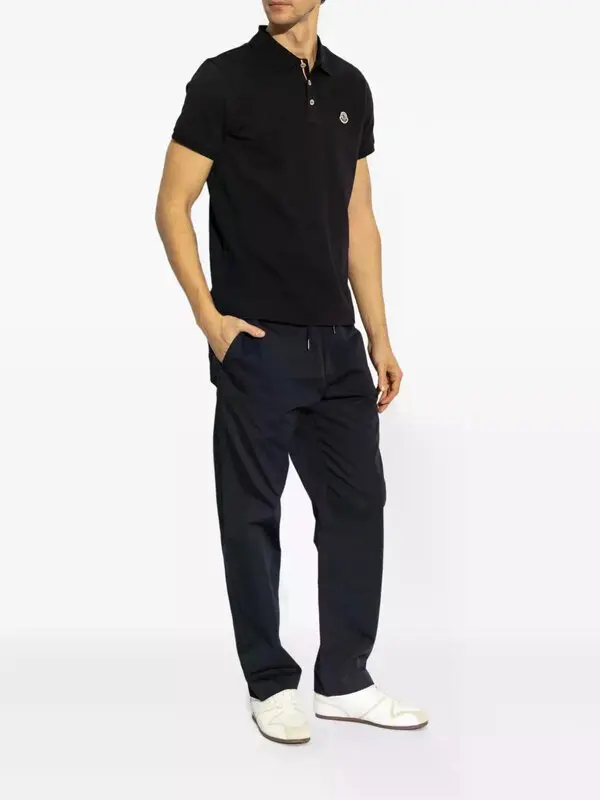 Moncler Appliqué Logo Polo Shirt - Blue
