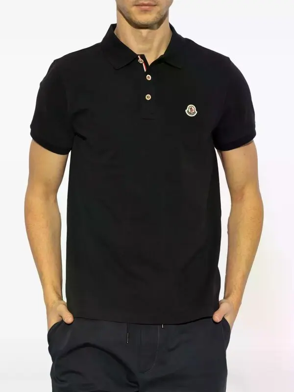 Moncler Appliqué Logo Polo Shirt - Blue