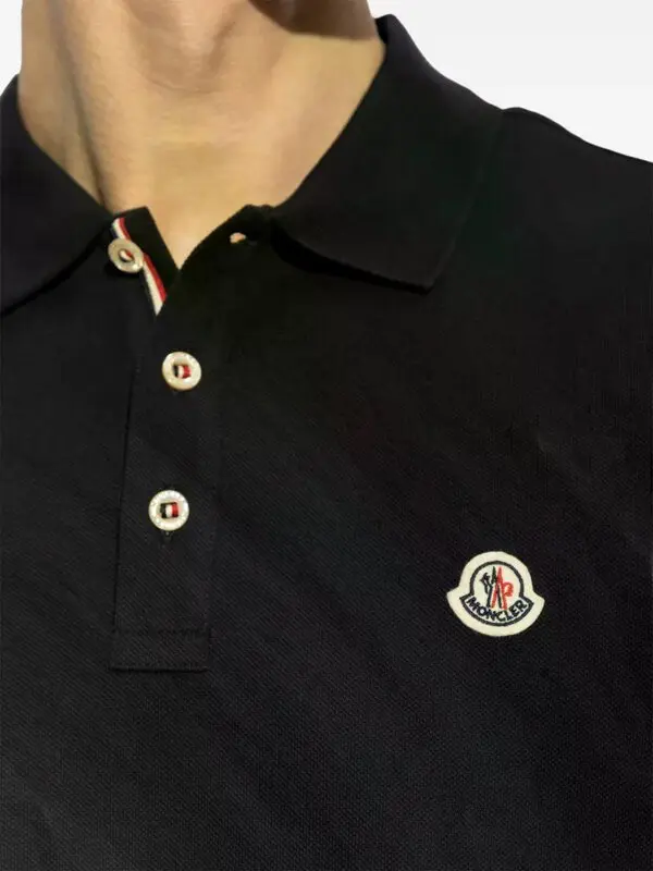 Moncler Appliqué Logo Polo Shirt - Blue