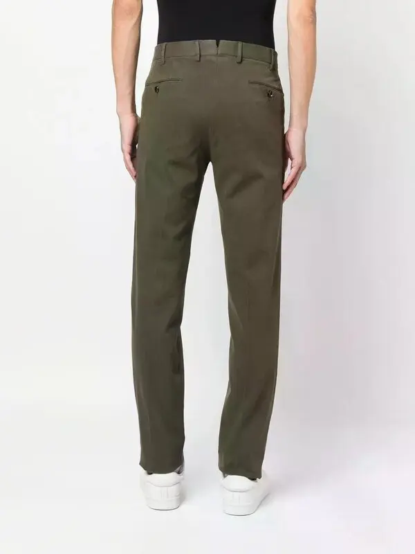 PT TORINO Mid-rise Straight-leg Trousers - Green
