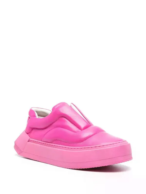 Pierre Hardy Skate Cubix Padded Leather Sneakers - Pink