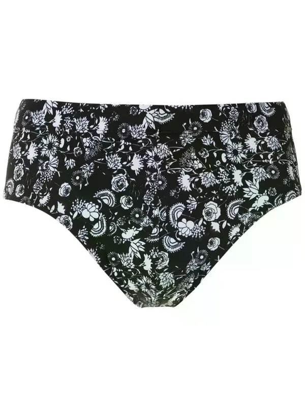 AMIR SLAMA Margarida Print Trunks - Black
