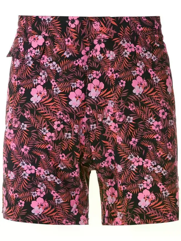 AMIR SLAMA Floral Swim Shorts - Black