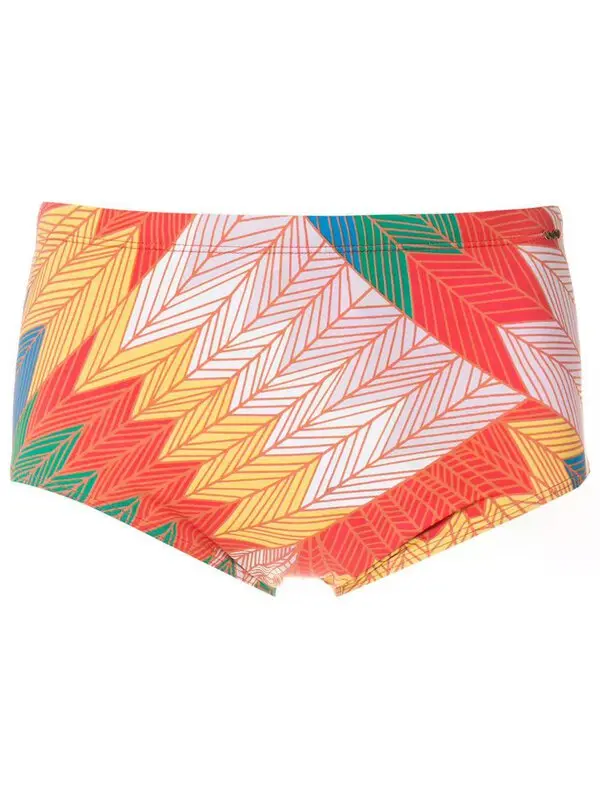 AMIR SLAMA Cocar Francês Print Trunks - Orange
