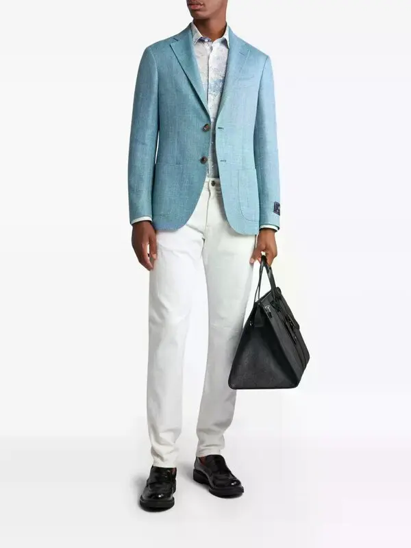 Etro Logo Patch Blazer - Blue