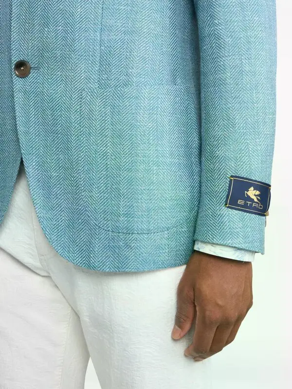 Etro Logo Patch Blazer - Blue