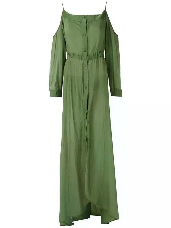 AMIR SLAMA Silk Maxi Dress - Green