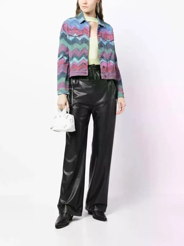 MADISON MAISON Zigzag-print Denim Jacket