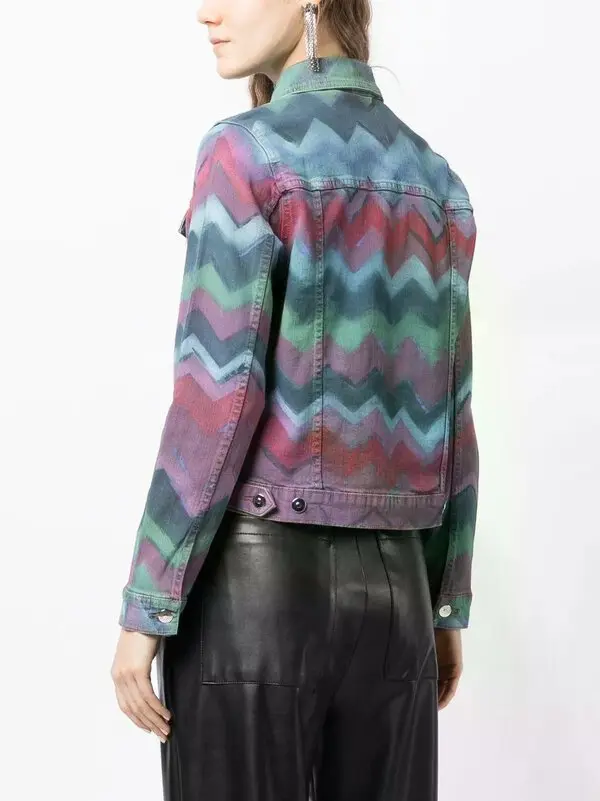 MADISON MAISON Zigzag-print Denim Jacket