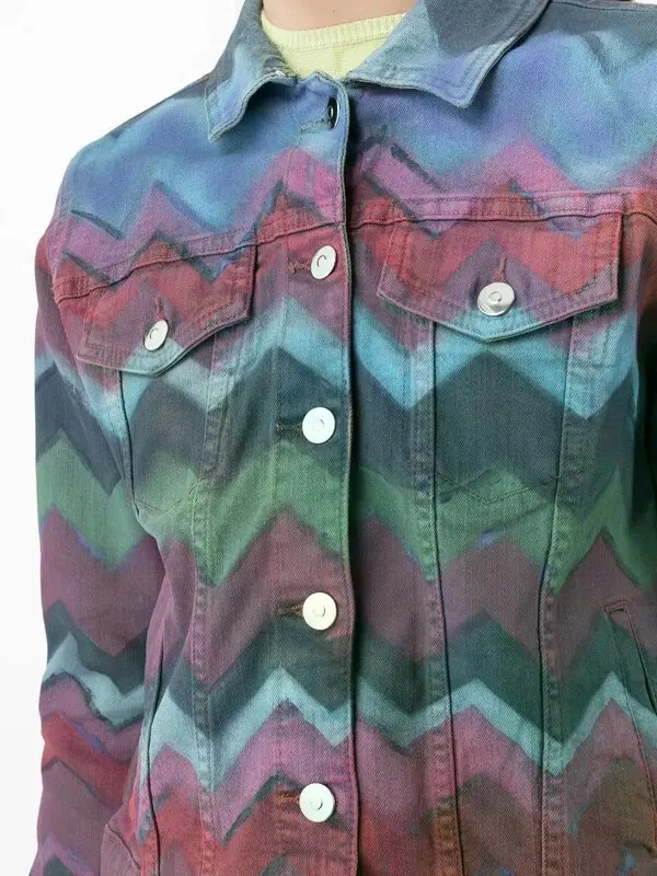 MADISON MAISON Zigzag-print Denim Jacket