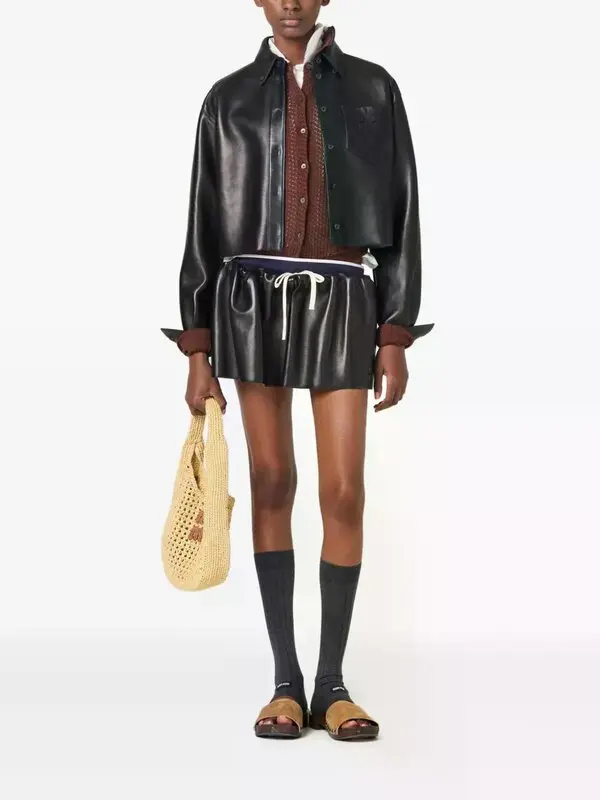 Miu Miu Leather Shirt Jacket
