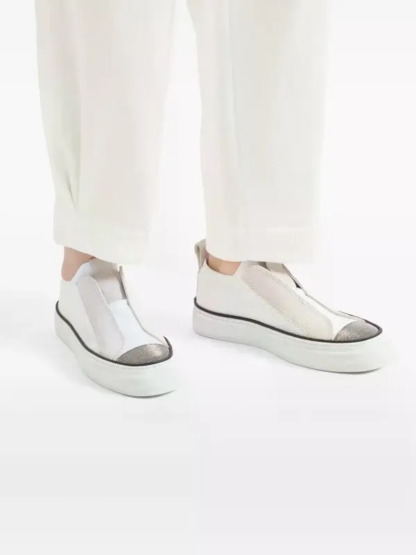 Brunello Cucinelli Monili Embellished Slip-on Sneakers