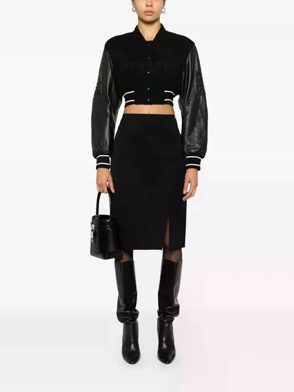 Givenchy 4g Liquid-detail Wool Skirt