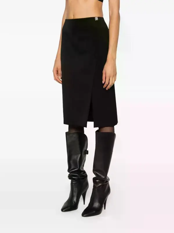 Givenchy 4g Liquid-detail Wool Skirt