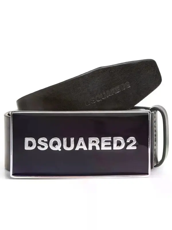 Dsquared2 Logo-plaque Leather Belt - Black