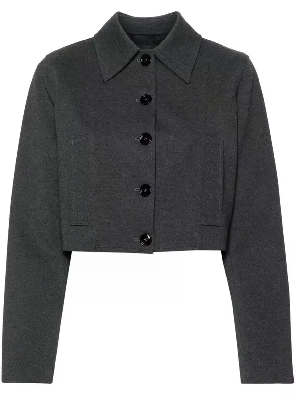Pinko Single-breasted Cropped Jacket - Grey