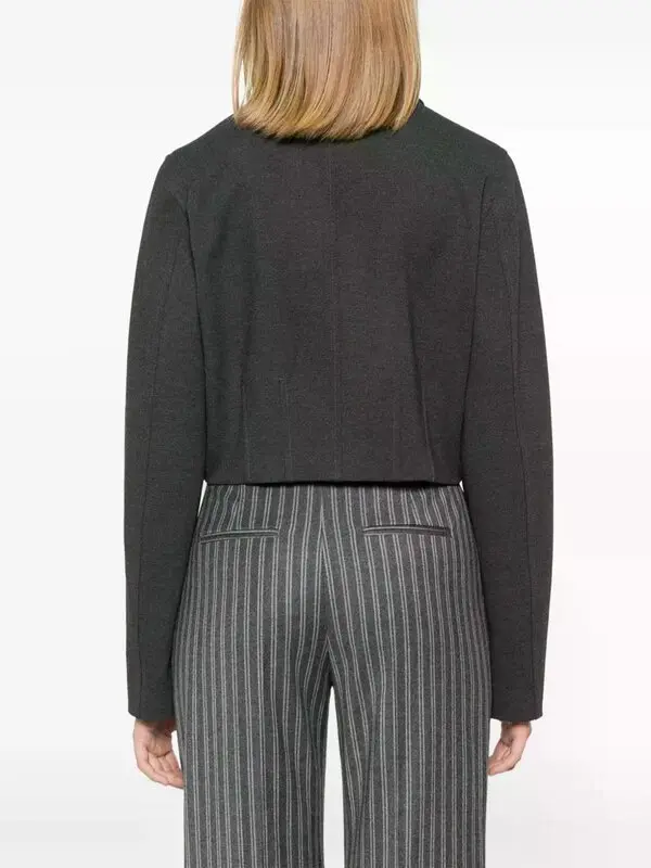 Pinko Single-breasted Cropped Jacket - Grey