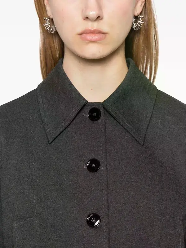 Pinko Single-breasted Cropped Jacket - Grey