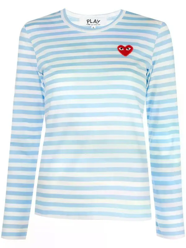Play Comme Des Garcon Striped Long Sleeve Top