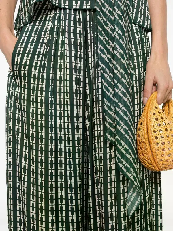 FORTE_FORTE Geometric-print Trousers