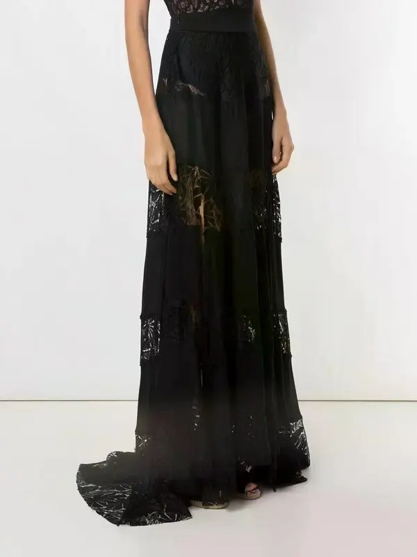 AMIR SLAMA Lace Panels Maxi Skirt