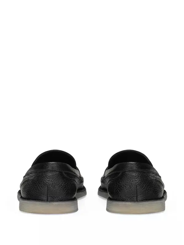 Dolce & Gabbana Logo Plaque Deerskin Loafers