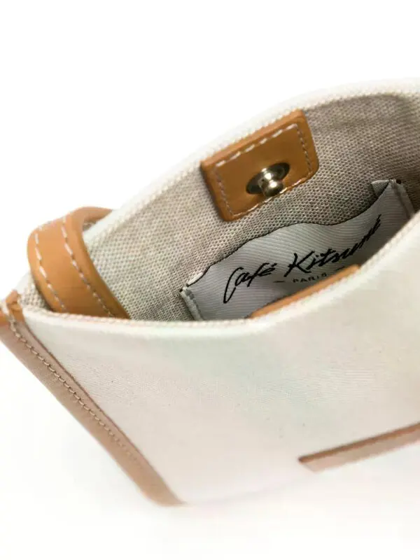 CAFÉ KITSUNÉ Logo-appliqué Canvas Shoulder Bag