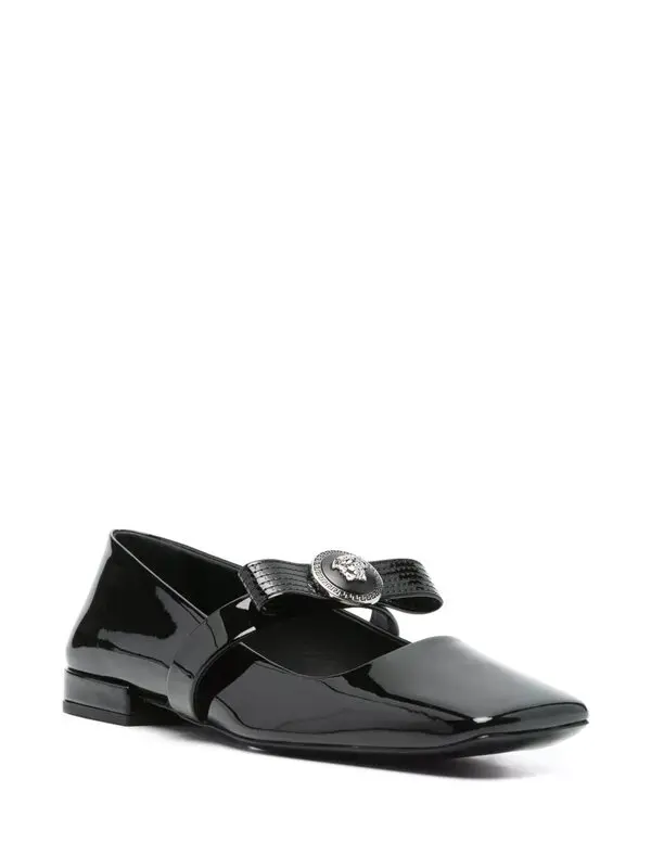 Versace Ribbon Ballerina Flats - Black