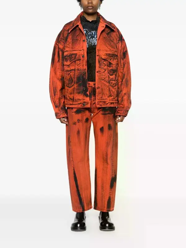 Études Studio Shadow Denim Paint Jacket - Orange