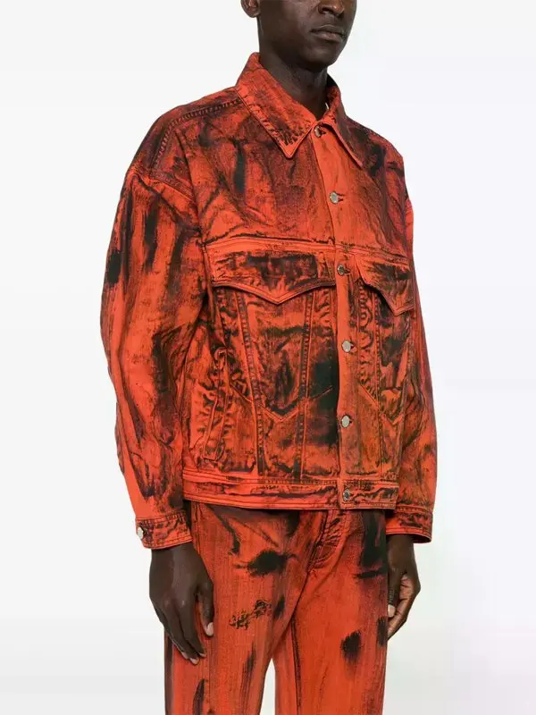 Études Studio Shadow Denim Paint Jacket - Orange