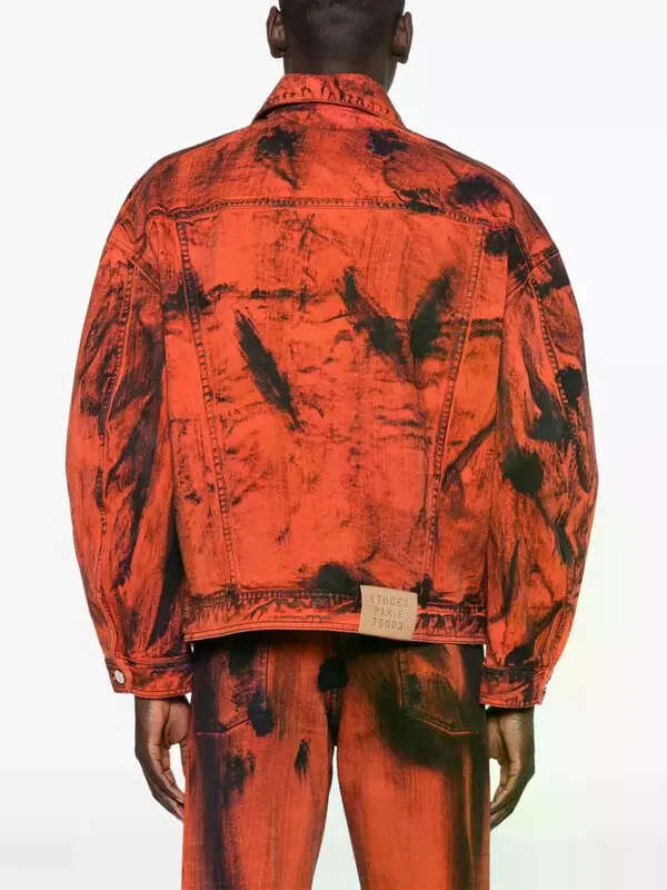 Études Studio Shadow Denim Paint Jacket - Orange