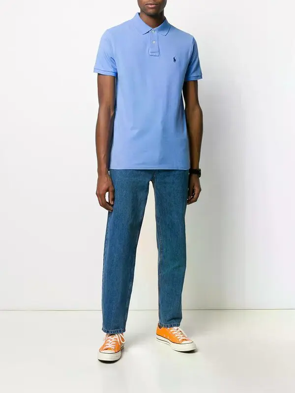 Polo Ralph Lauren Embroidered Logo Short Sleeve Polo Shirt - Blue