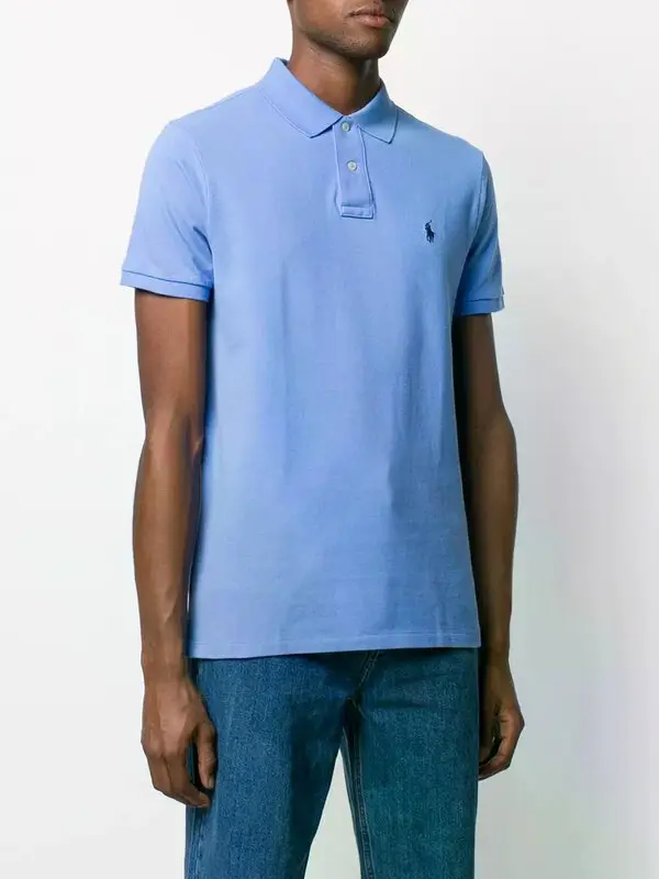 Polo Ralph Lauren Embroidered Logo Short Sleeve Polo Shirt - Blue