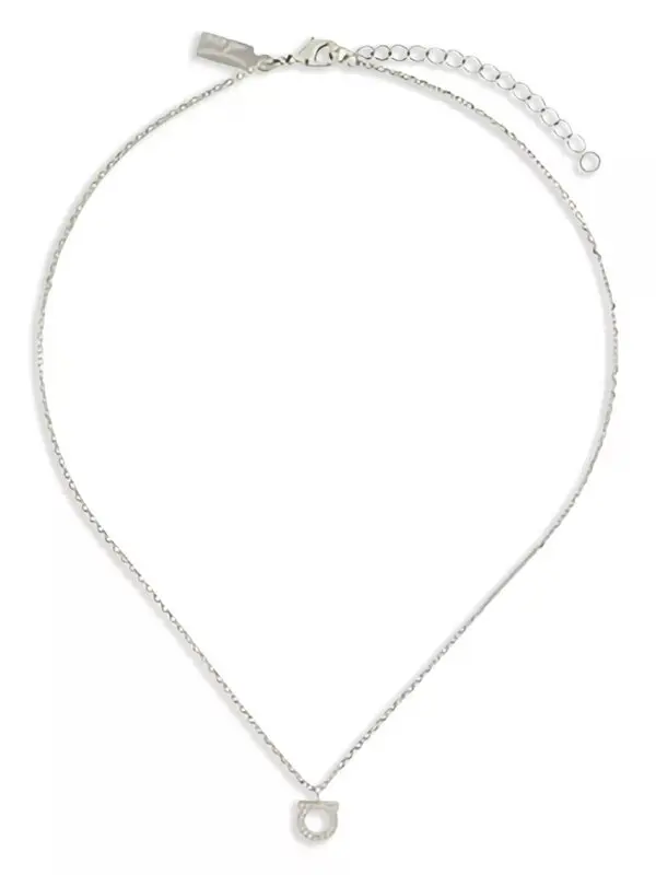 FERRAGAMO Gancini Crystal Necklace - Grey