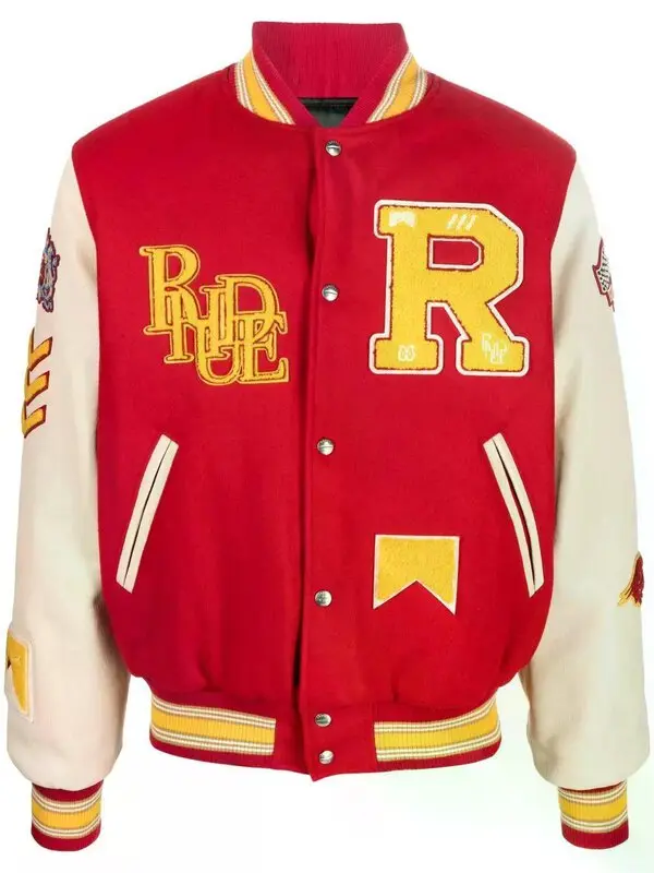 Rhude Bull Market Varsity Jacket - Red