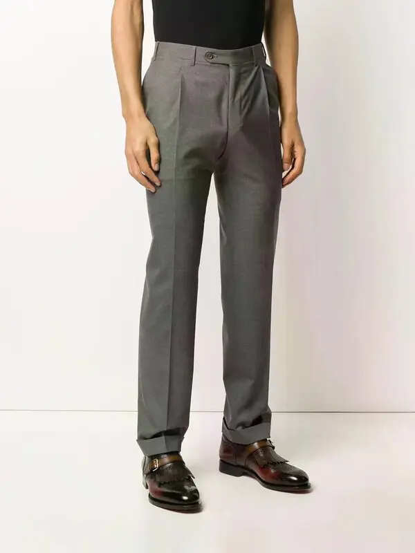 Canali Straight-fit Tailored Trousers - Grey