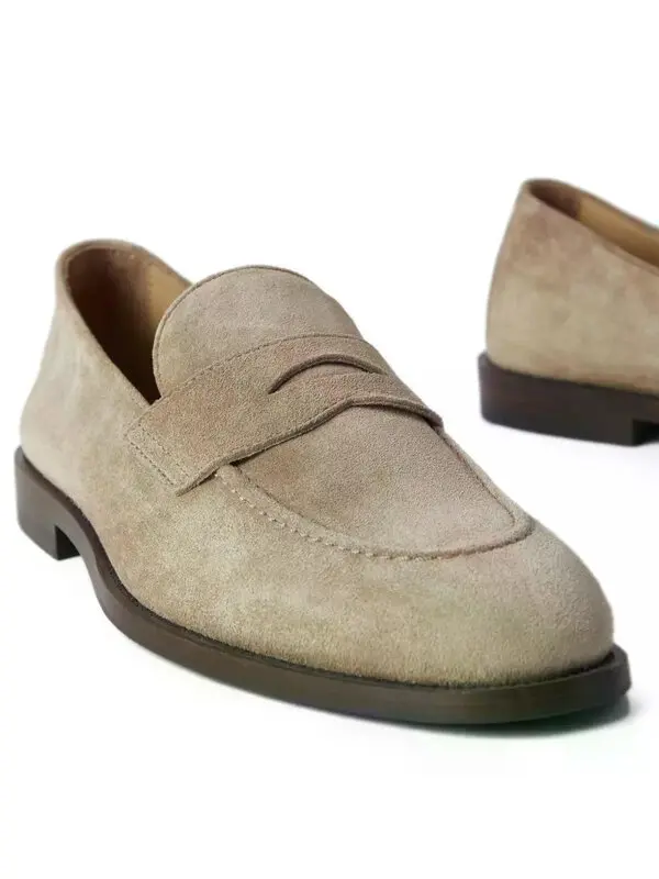 Brunello Cucinelli Suede Penny Loafers