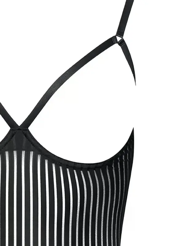MAISON CLOSE Cupless Striped Corset