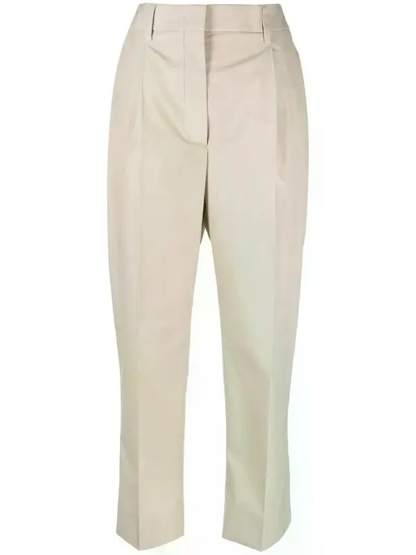 Prada Cropped Tailored Trousers - Neutrals