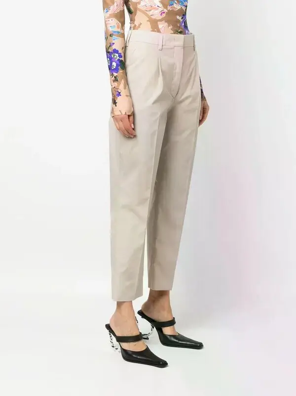 Prada Cropped Tailored Trousers - Neutrals
