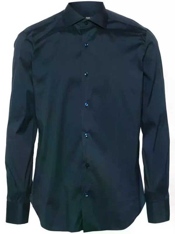 BARBA NAPOLI Spread-collar Shirt - Blue