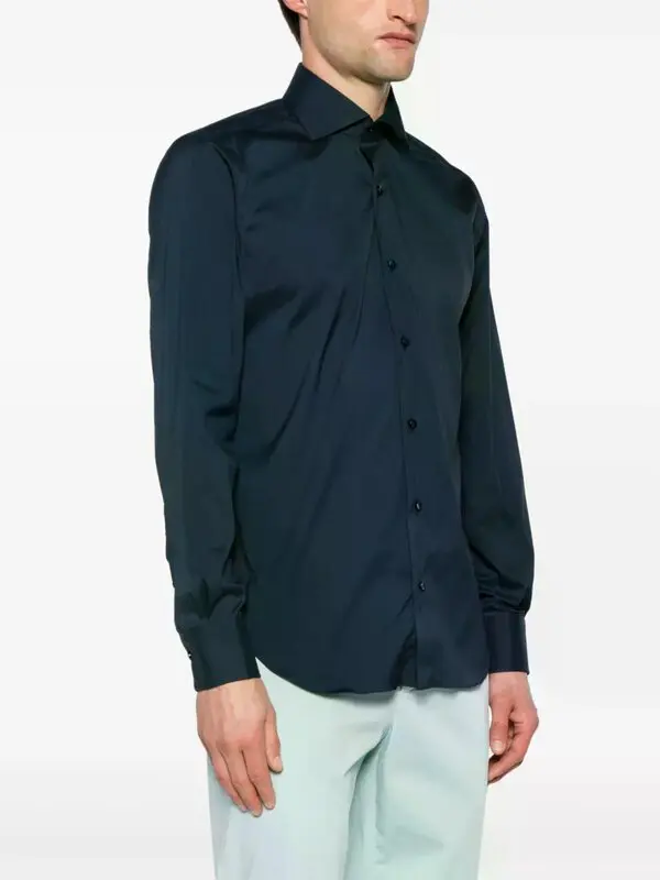 BARBA NAPOLI Spread-collar Shirt - Blue