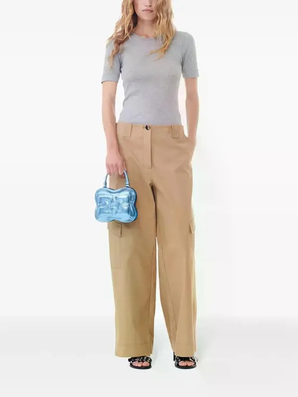 GANNI Mid-rise Cargo Trousers - Neutrals