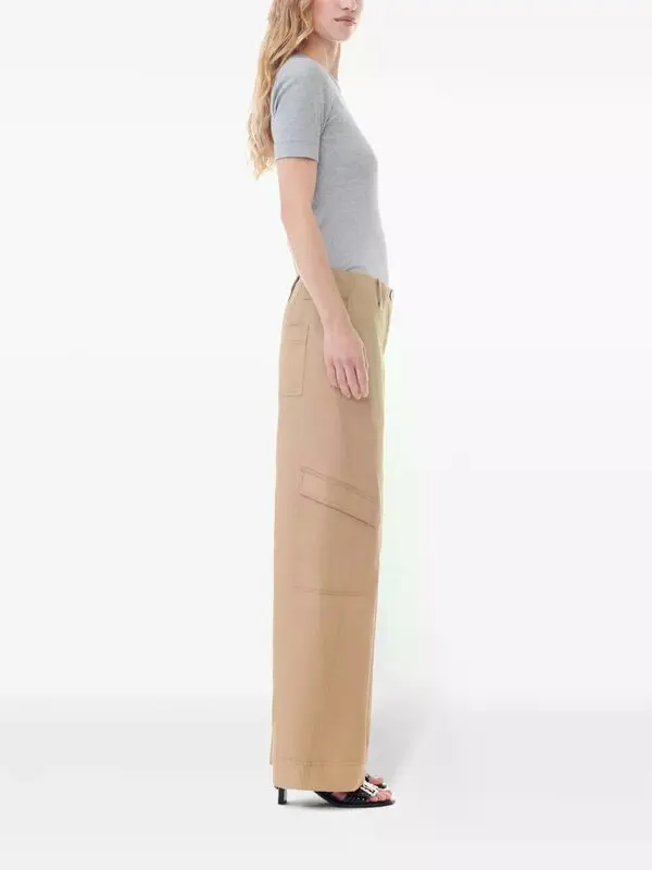 GANNI Mid-rise Cargo Trousers - Neutrals