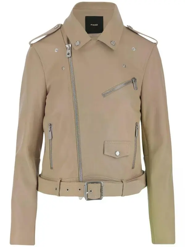 Pinko Leather Biker Jacket